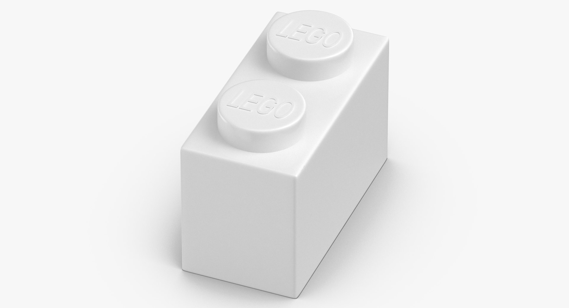 3D lego brick 1x2 white model - TurboSquid 1409530