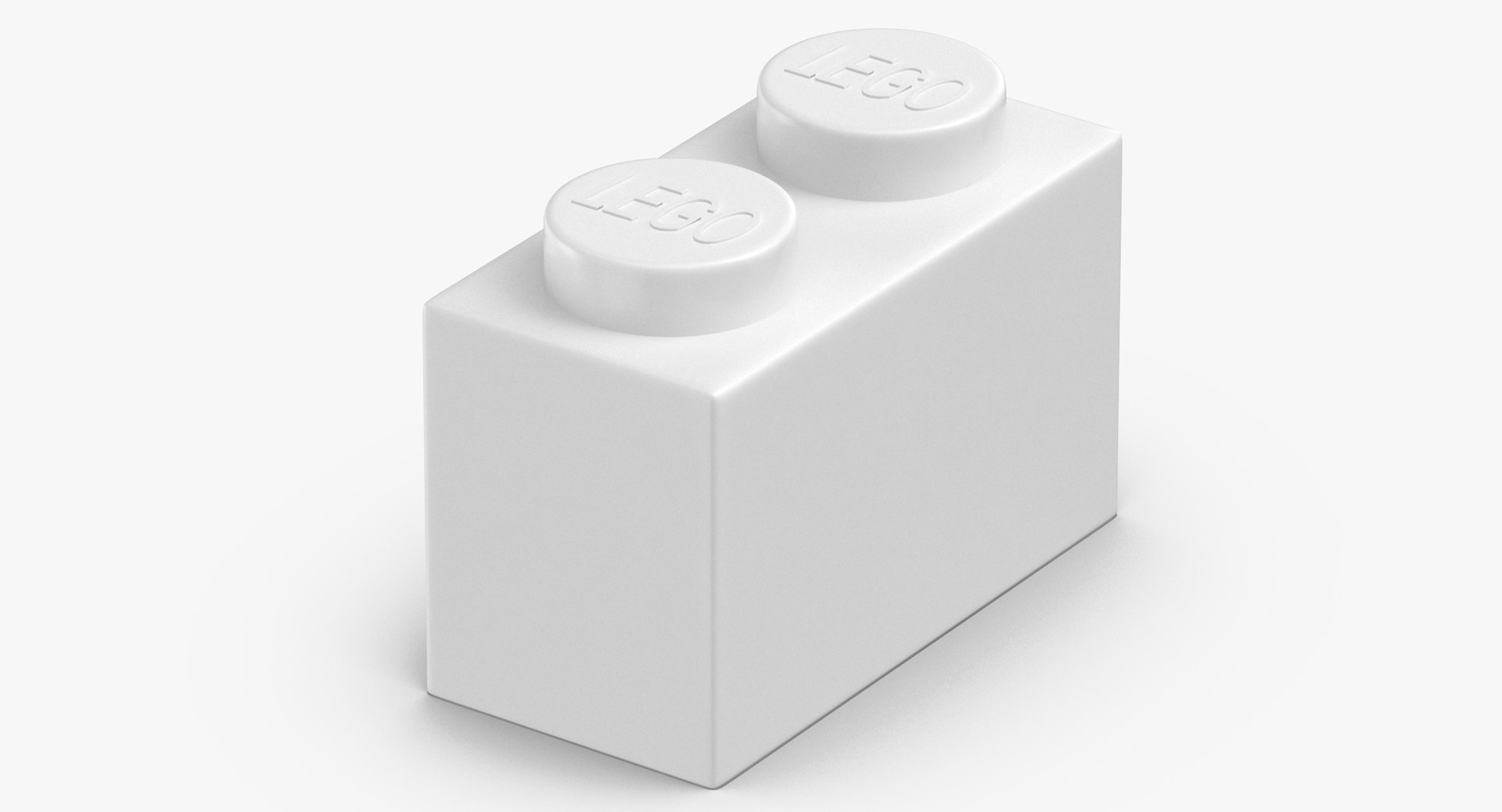3D lego brick 1x2 white model - TurboSquid 1409530