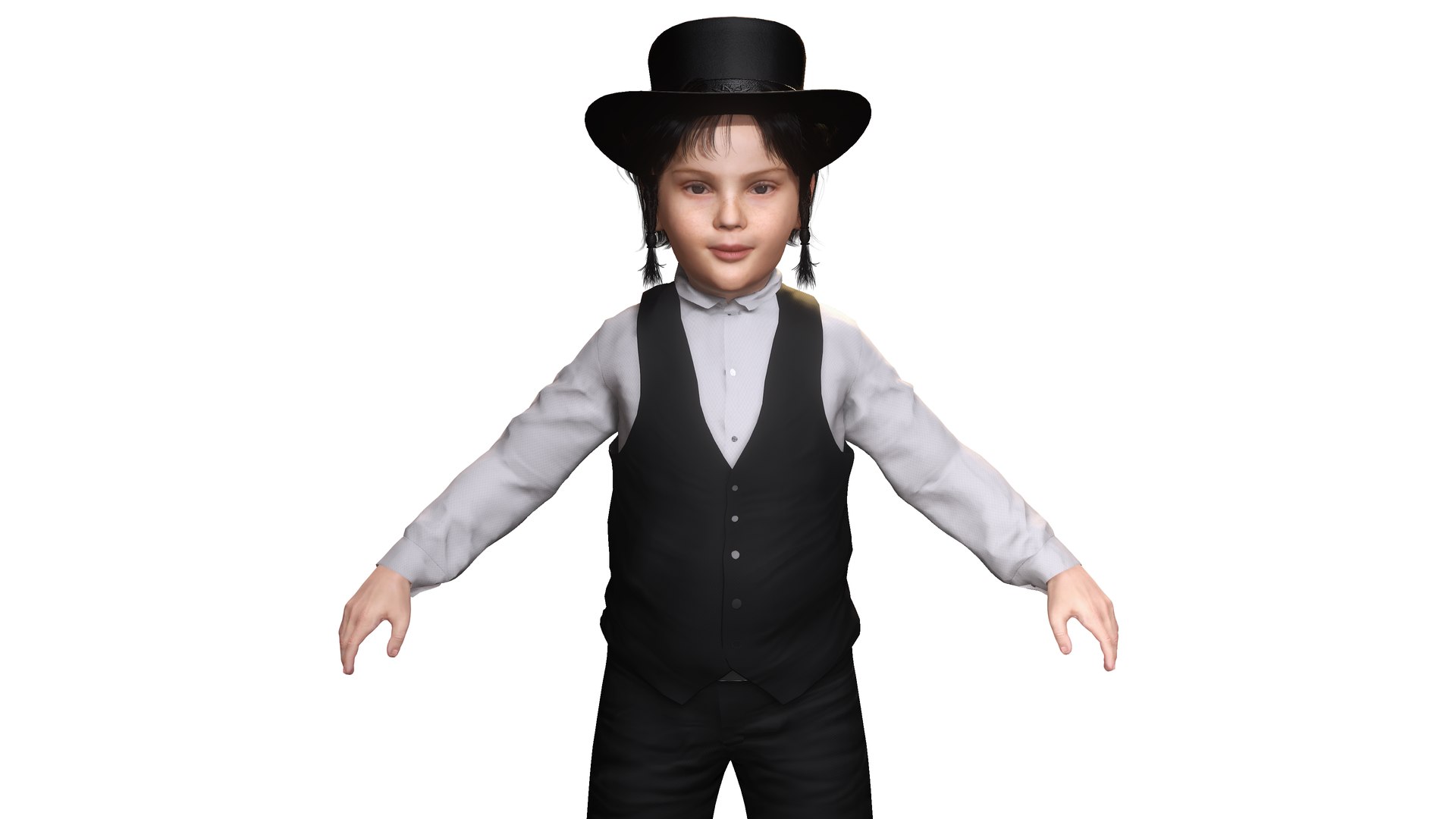 3D AAA 3D MODEL EUROPEAN JEWISH BOY CHARACTER - JEWISH BOY OUTFIT Model ...