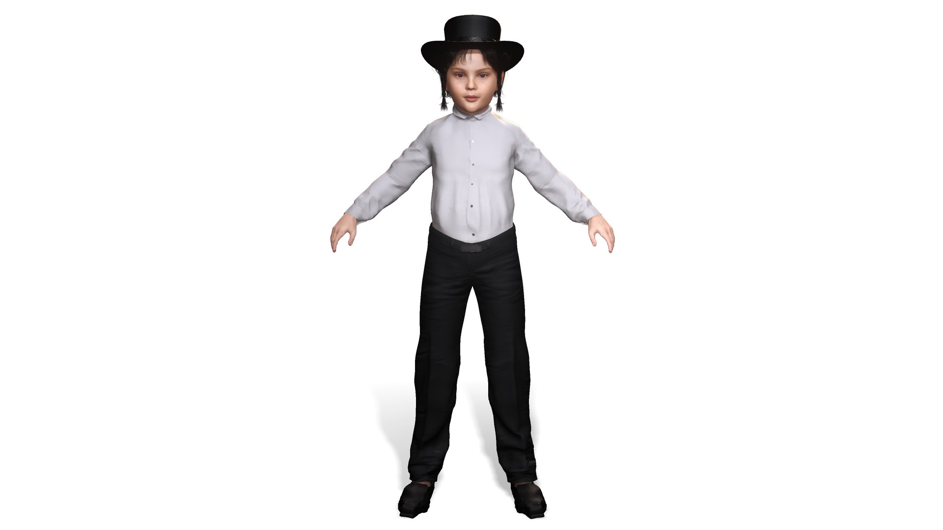 3D AAA 3D MODEL EUROPEAN JEWISH BOY CHARACTER - JEWISH BOY OUTFIT Model ...