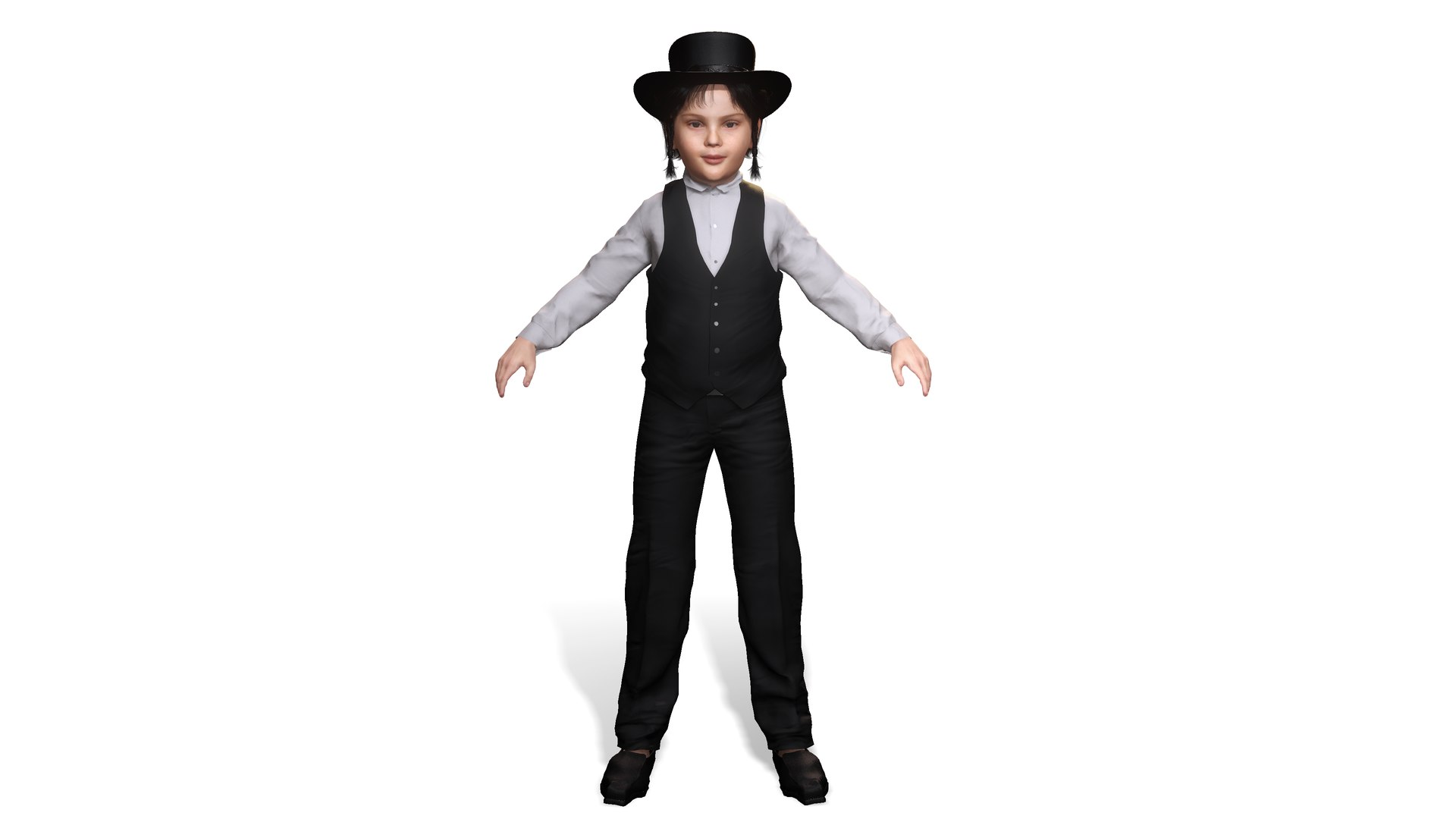 3D AAA 3D MODEL EUROPEAN JEWISH BOY CHARACTER - JEWISH BOY OUTFIT Model ...