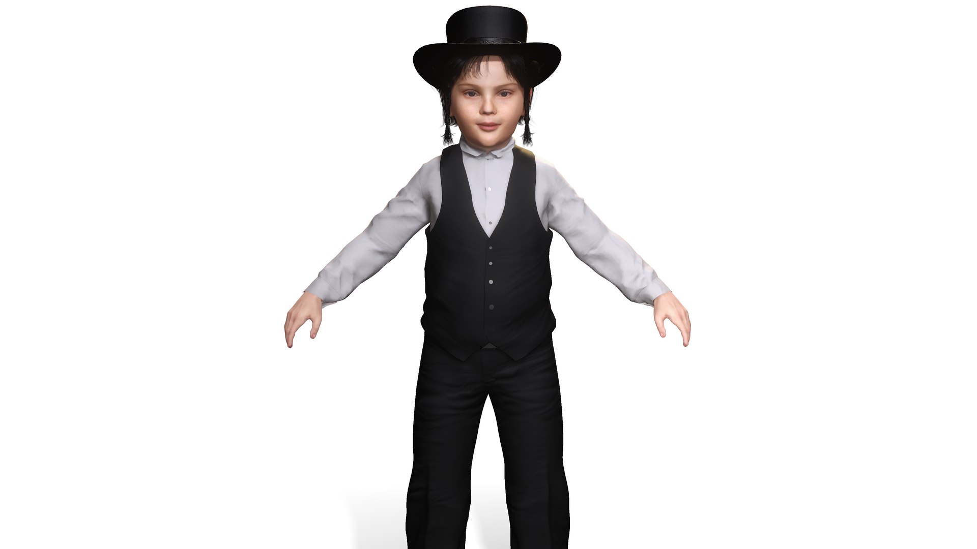 3D AAA 3D MODEL EUROPEAN JEWISH BOY CHARACTER - JEWISH BOY OUTFIT Model ...