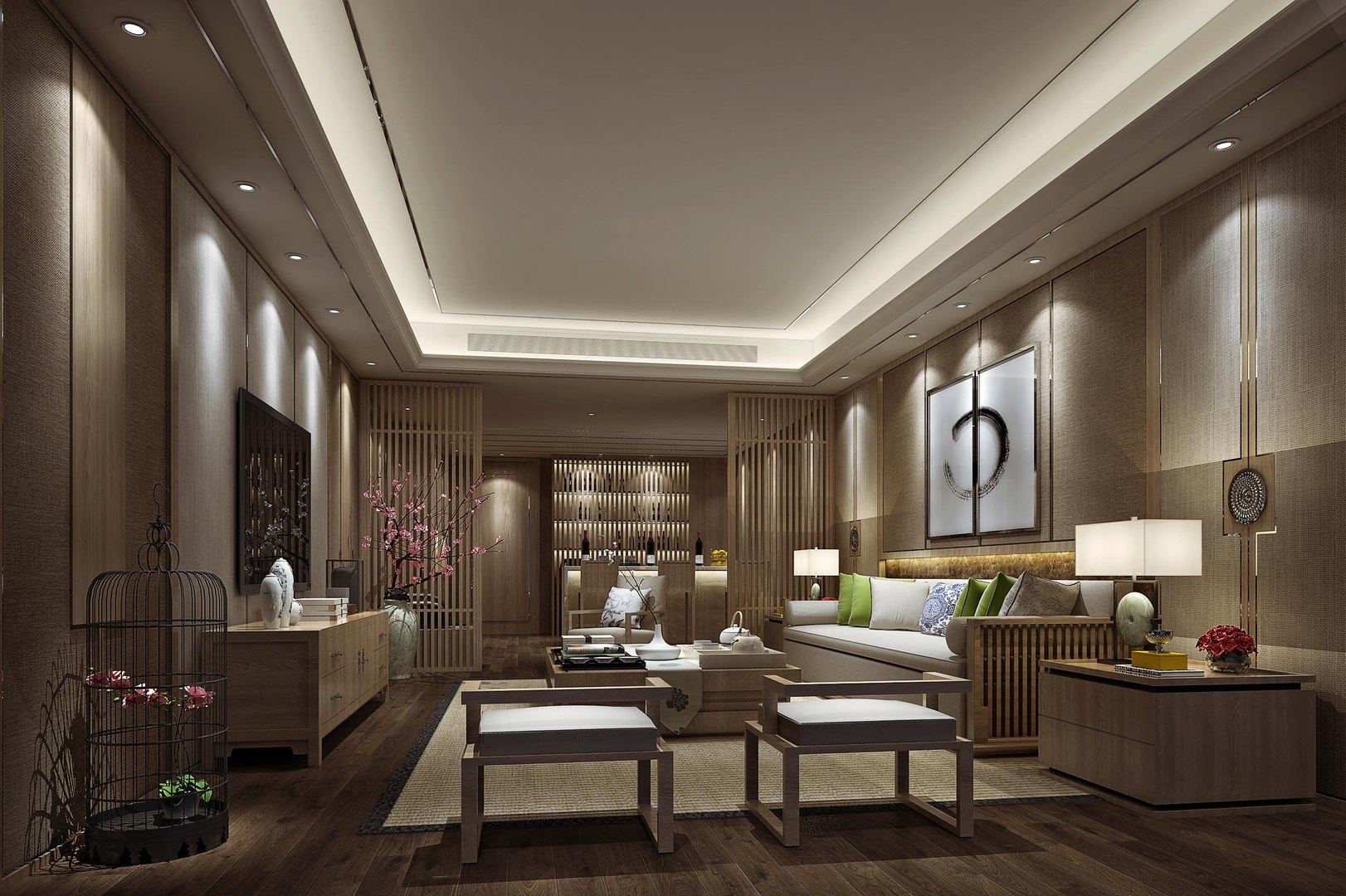 New Chinese Style Living Room 3D - TurboSquid 2024801
