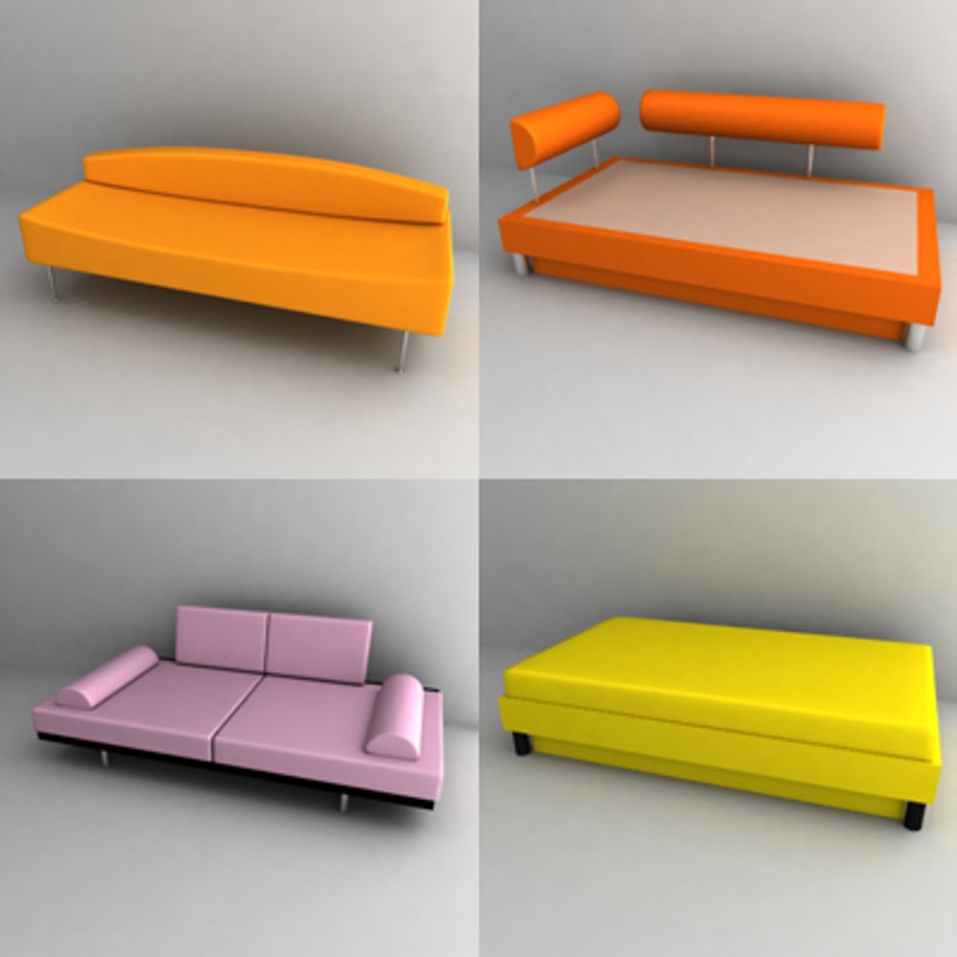 modern sofas 3d obj