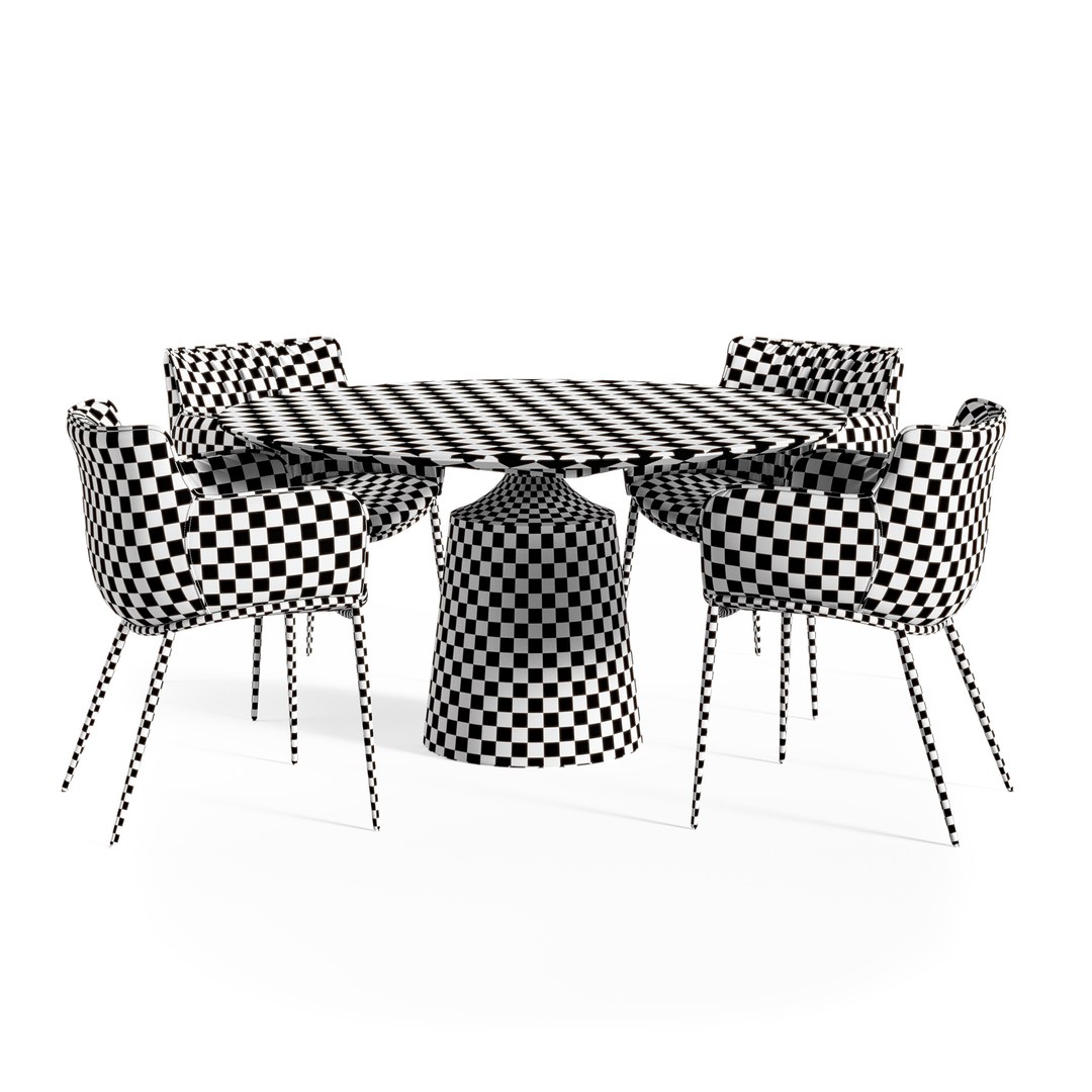 3D Model Cattelan Italia Yoda Round Table Rhonda Chair - TurboSquid 2162031