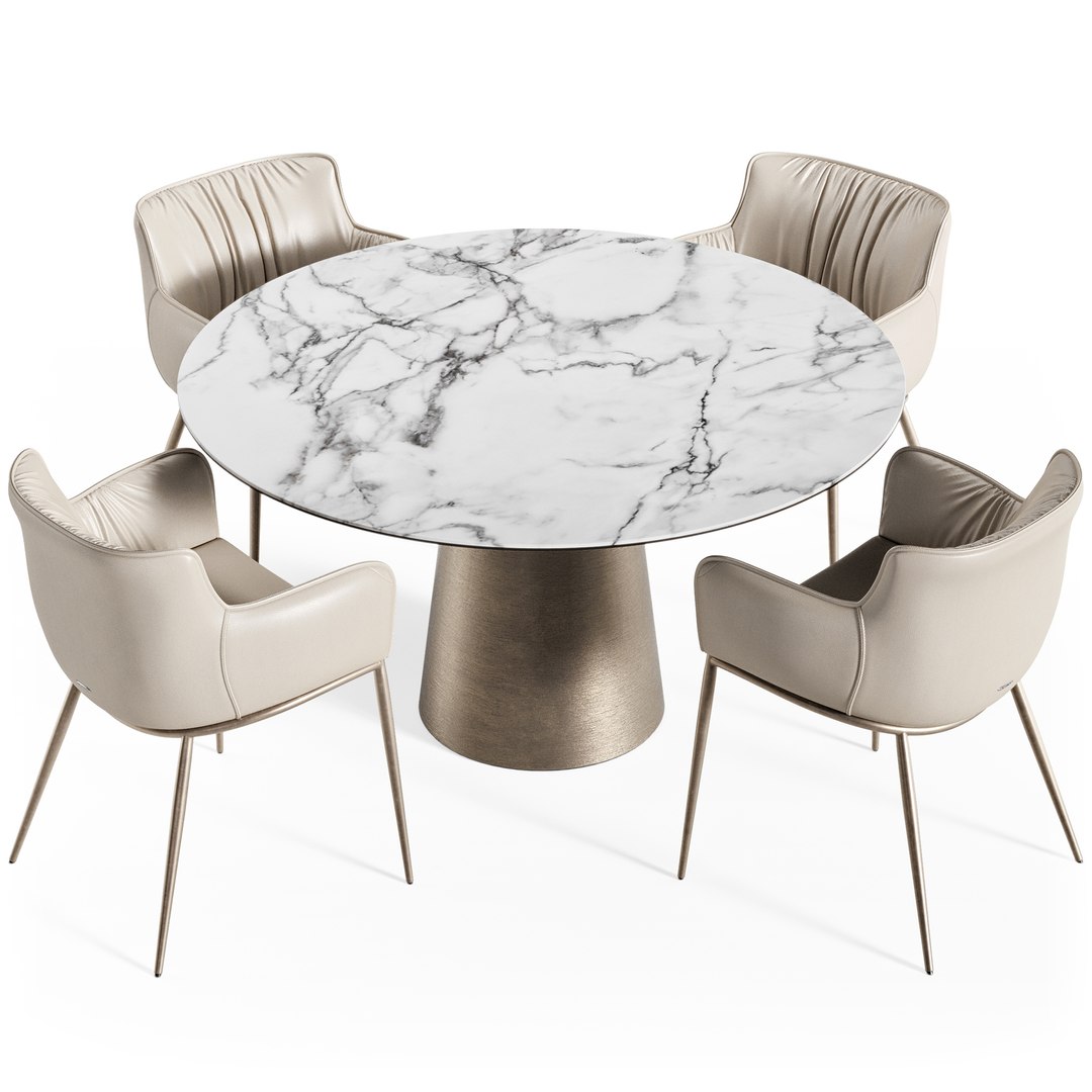 3D Model Cattelan Italia Yoda Round Table Rhonda Chair - TurboSquid 2162031