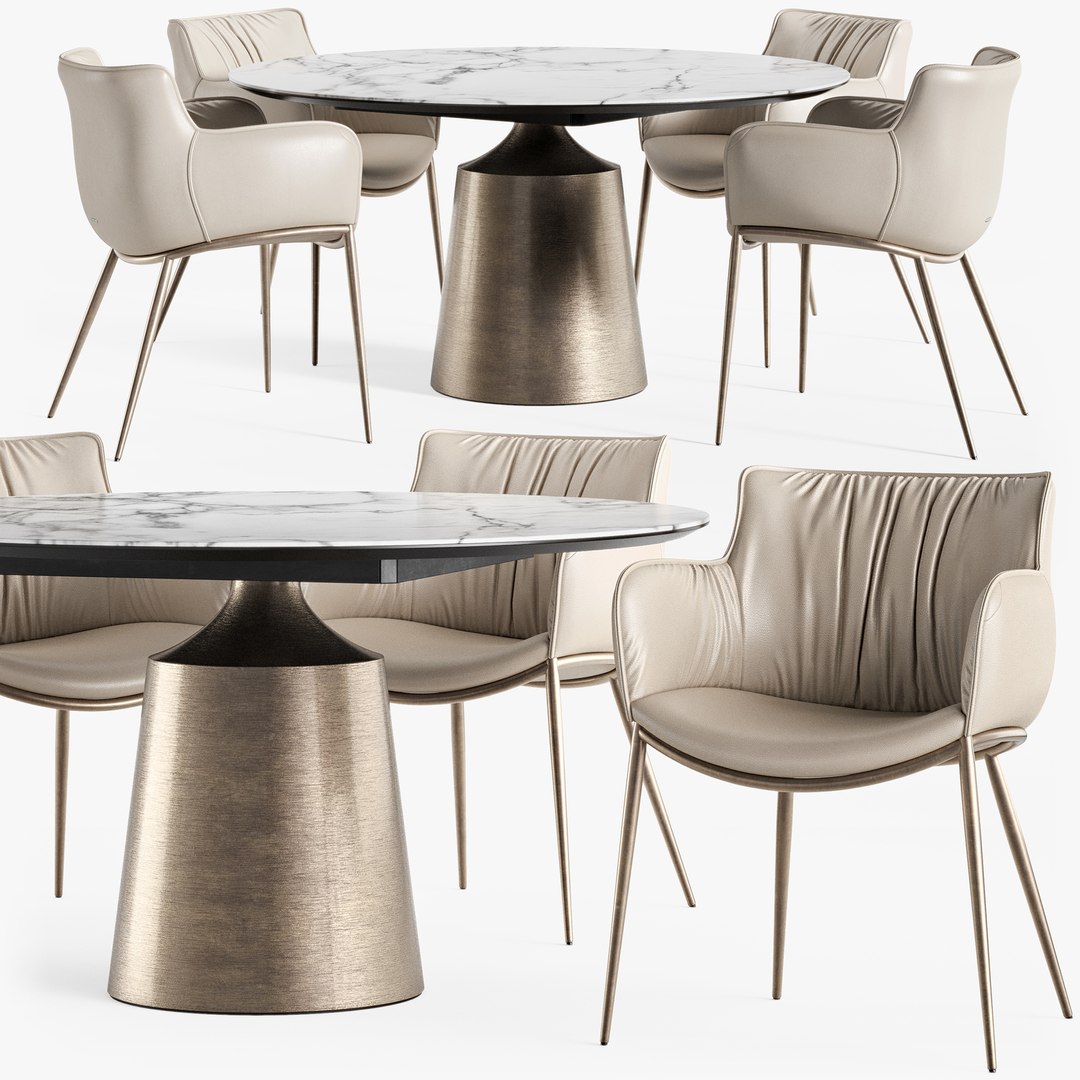 3D Model Cattelan Italia Yoda Round Table Rhonda Chair - TurboSquid 2162031