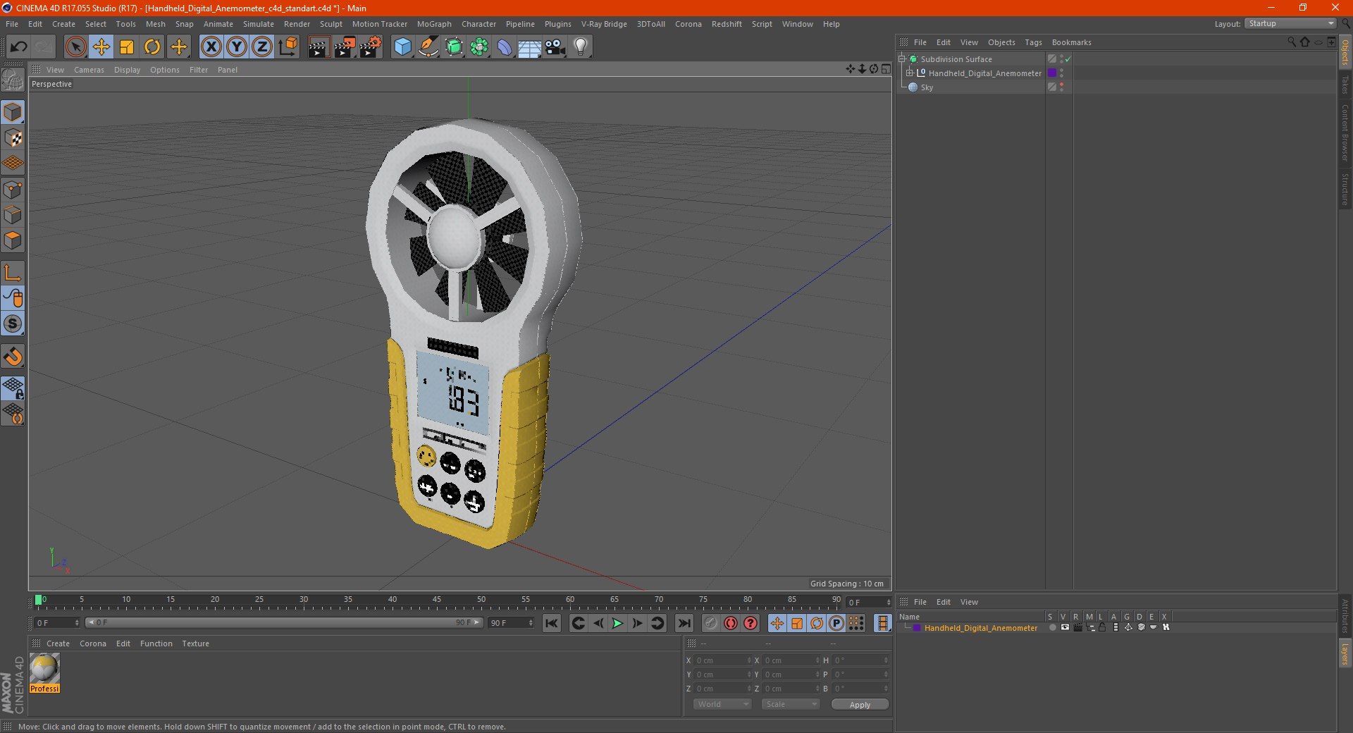 3D model handheld digital anemometer meter - TurboSquid 1670579