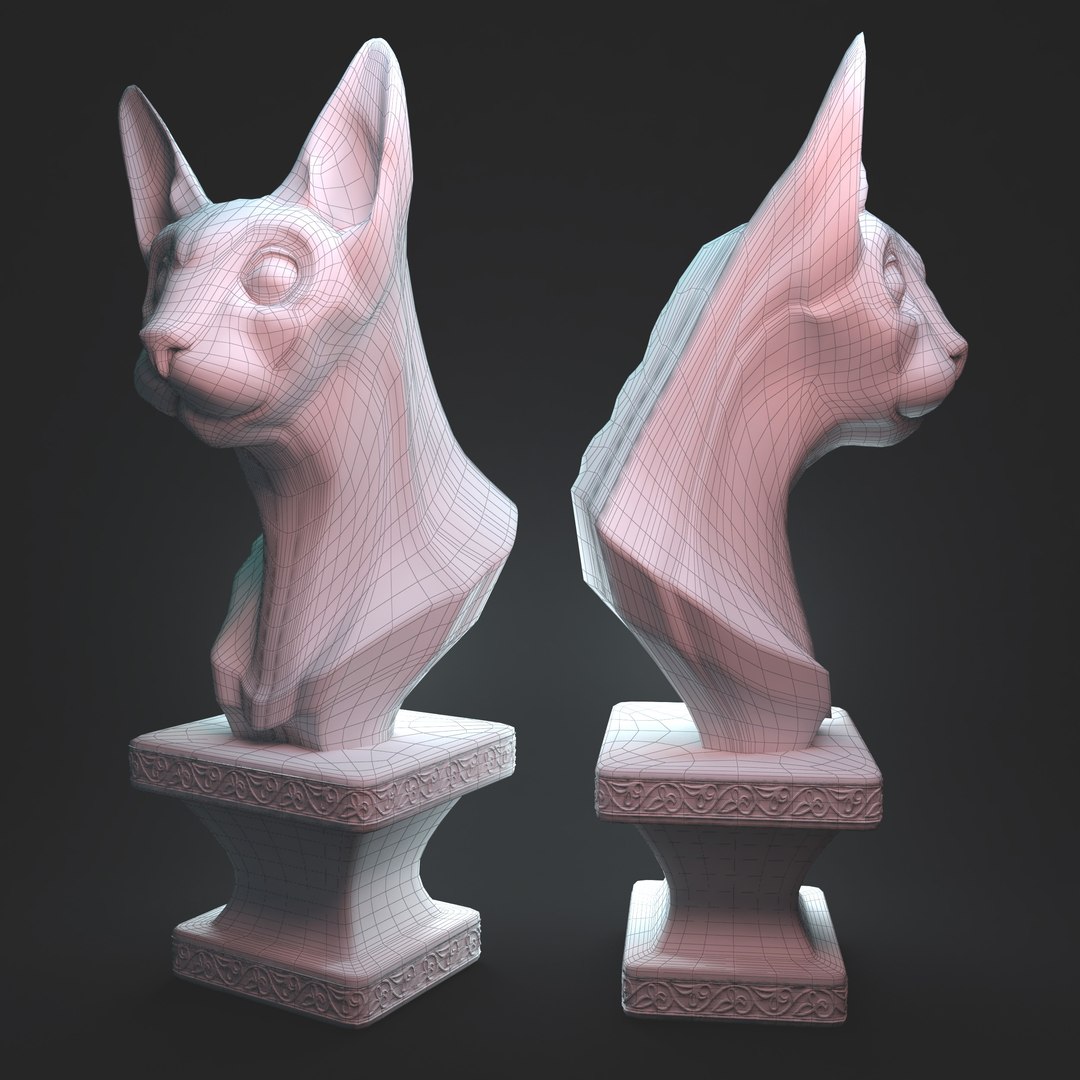 3d Sculpture Bastet Model
