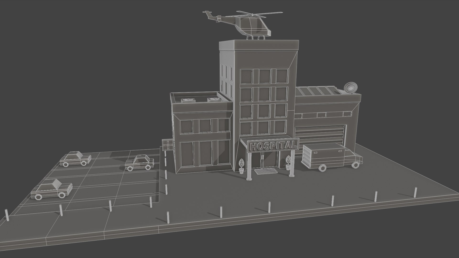 Low Poly Hospital 3D Model - TurboSquid 2313362