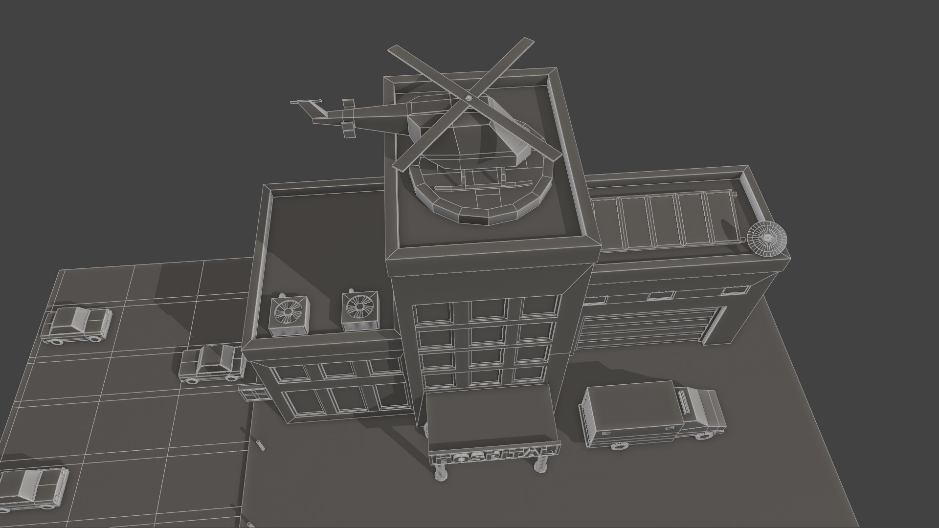 Low Poly Hospital 3D Model - TurboSquid 2313362