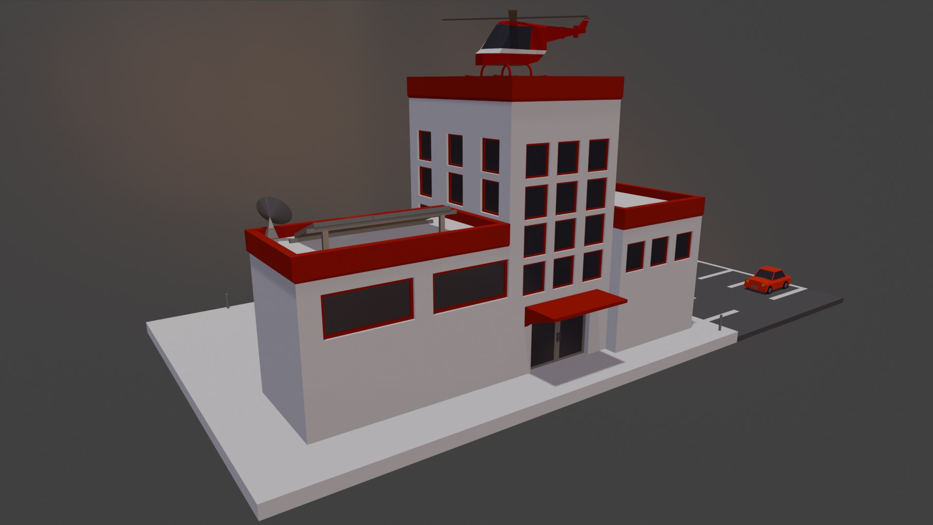 Low Poly Hospital 3D Model - TurboSquid 2313362