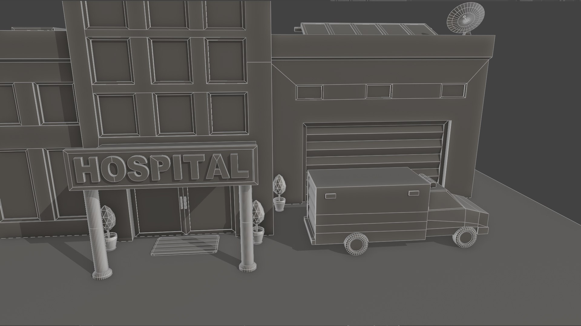 Low Poly Hospital 3D Model - TurboSquid 2313362