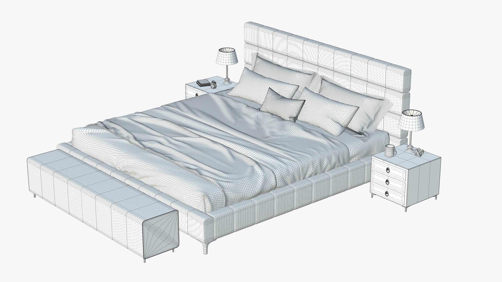 3D Modern Bed Model - TurboSquid 1840912
