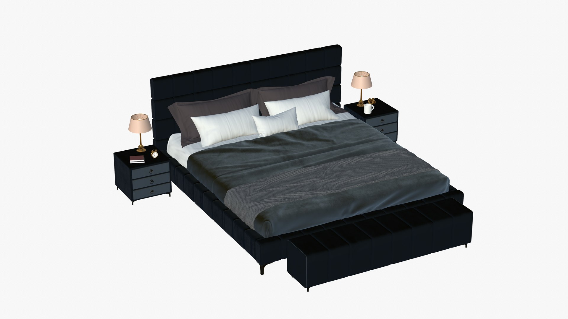 3D Modern Bed Model - TurboSquid 1840912