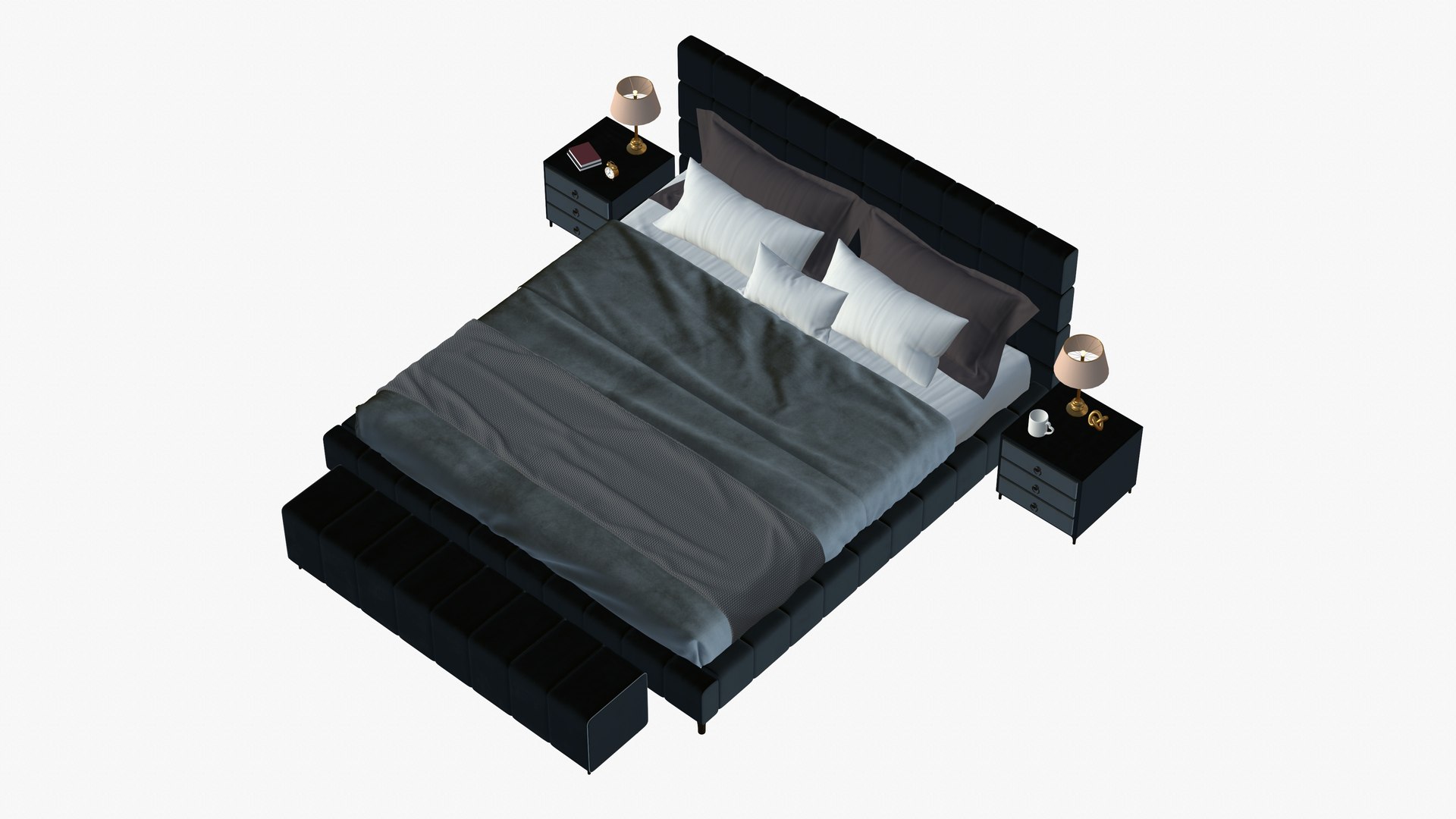 3D Modern Bed Model - TurboSquid 1840912