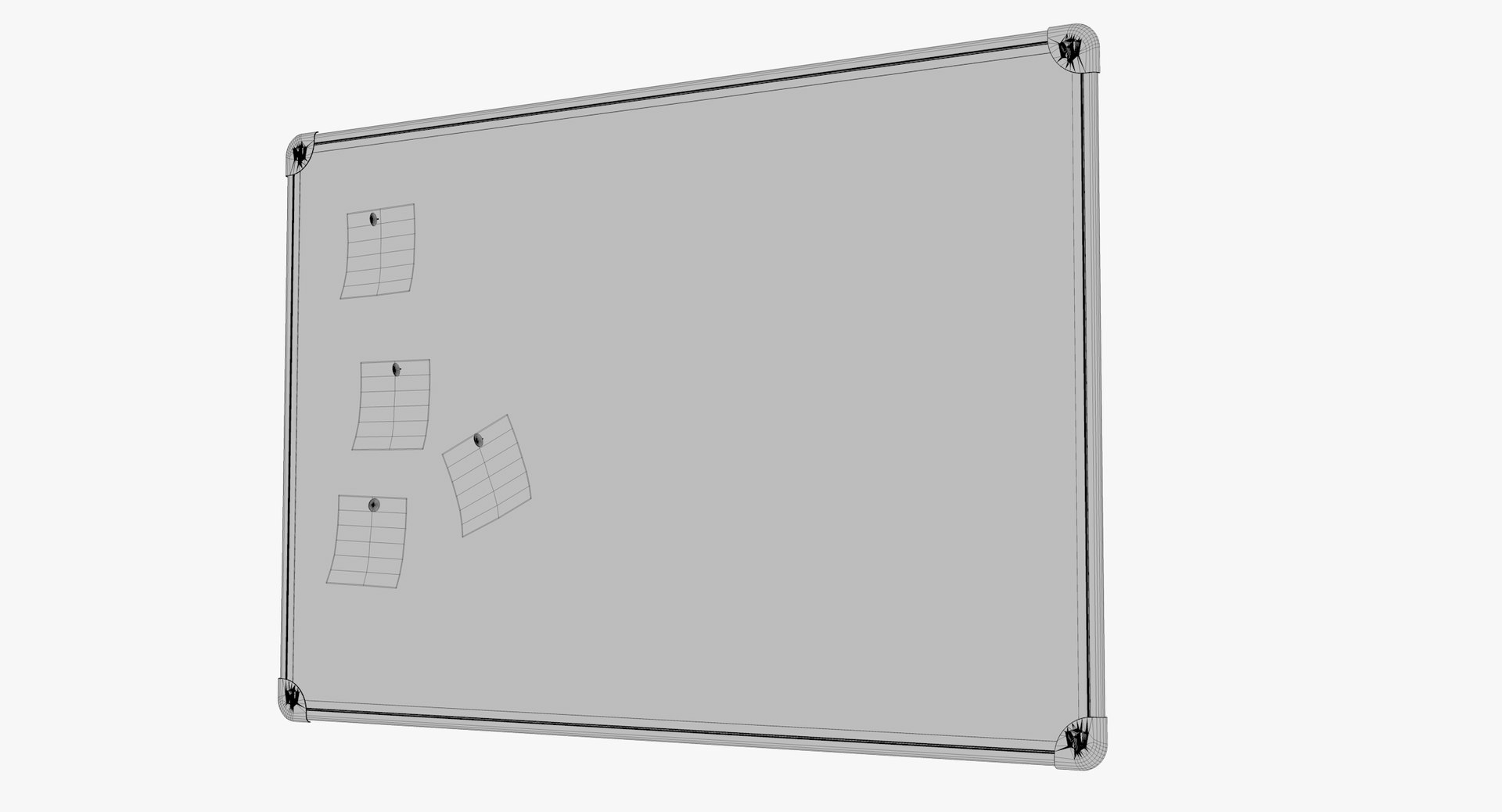 3D Aluminum Frame Pinboard - TurboSquid 1282446