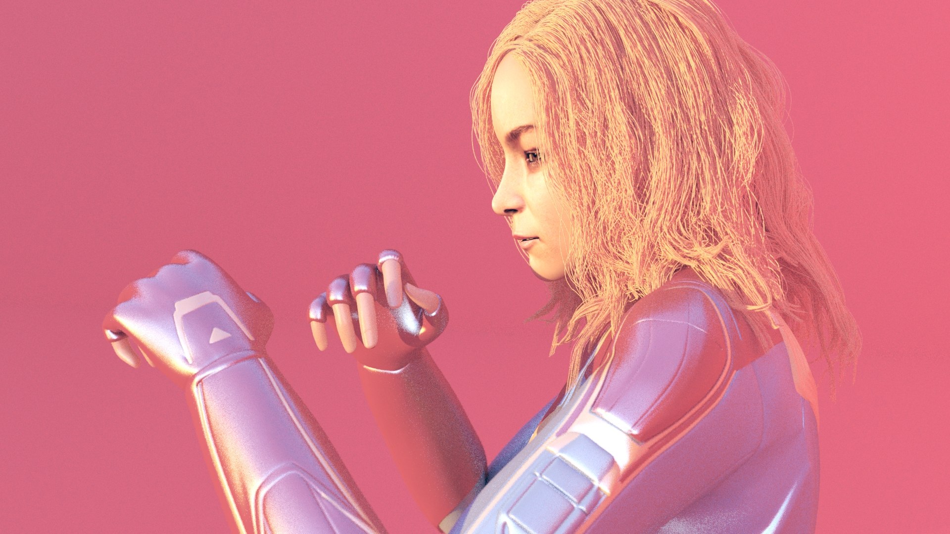 3D Captain Marvel Base Model Low Poly - TurboSquid 1826523