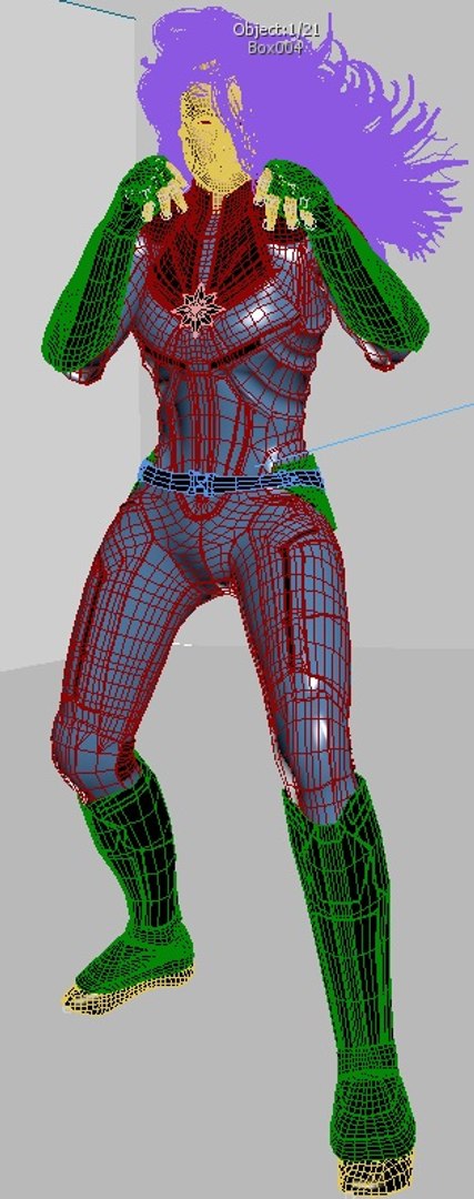 3D Captain Marvel Base Model Low Poly - TurboSquid 1826523