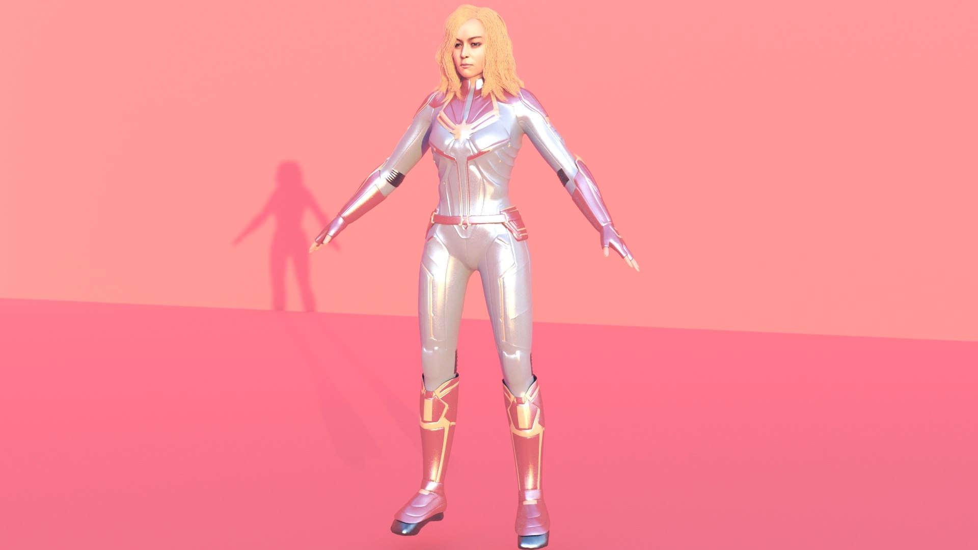 3D Captain Marvel Base Model Low Poly - TurboSquid 1826523