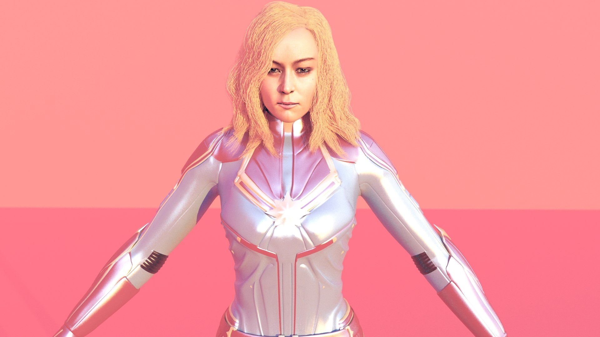3D Captain Marvel Base Model Low Poly - TurboSquid 1826523