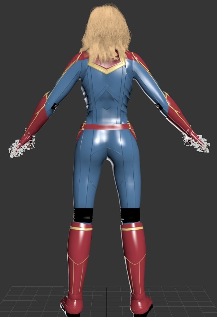 3D Captain Marvel Base Model Low Poly - TurboSquid 1826523