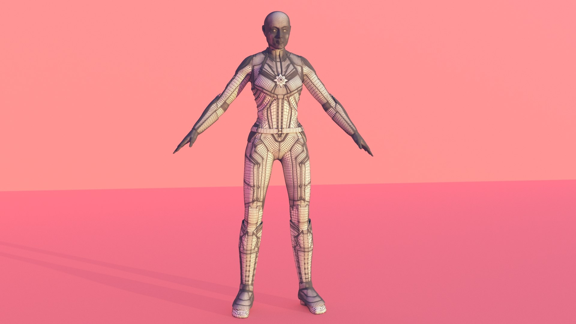 3D Captain Marvel Base Model Low Poly - TurboSquid 1826523