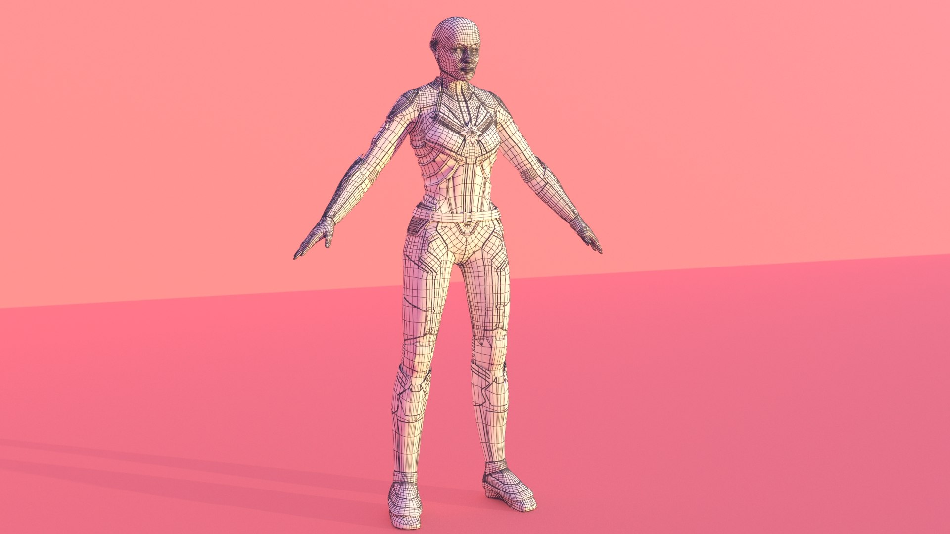 3D Captain Marvel Base Model Low Poly - TurboSquid 1826523