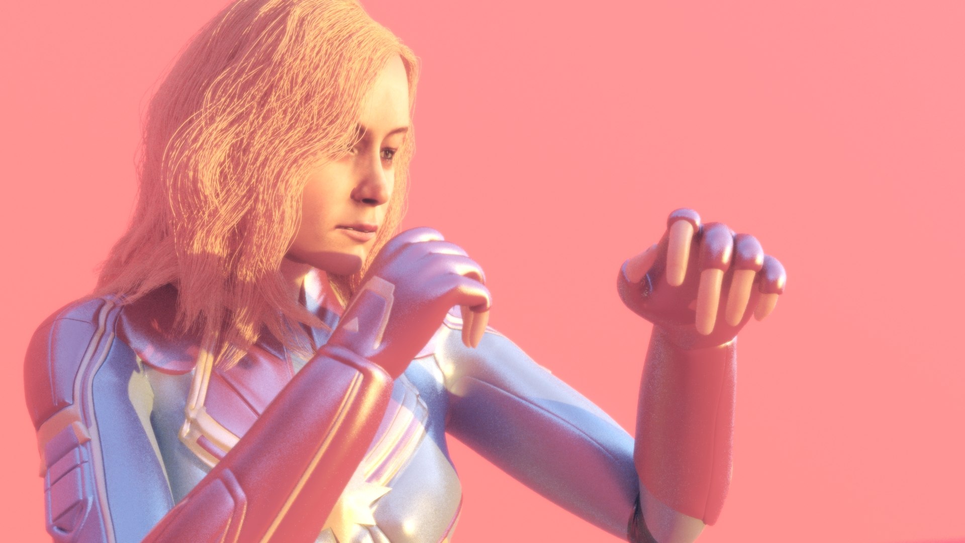 3D Captain Marvel Base Model Low Poly - TurboSquid 1826523