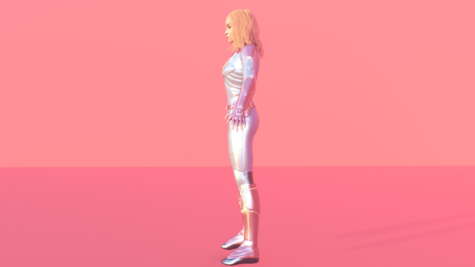 3D Captain Marvel Base Model Low Poly - TurboSquid 1826523