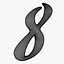 Calligraphic Digit 8 Number 3D - TurboSquid 1389341