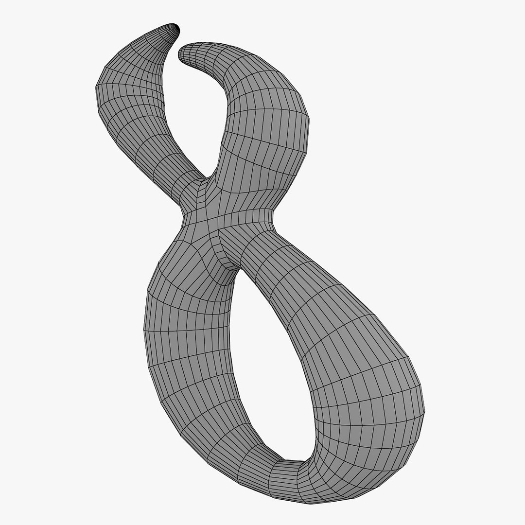Calligraphic digit 8 number 3D - TurboSquid 1389341
