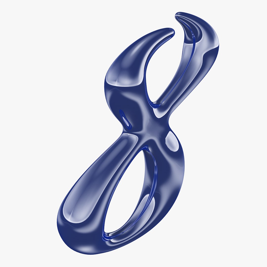 Calligraphic digit 8 number 3D - TurboSquid 1389341