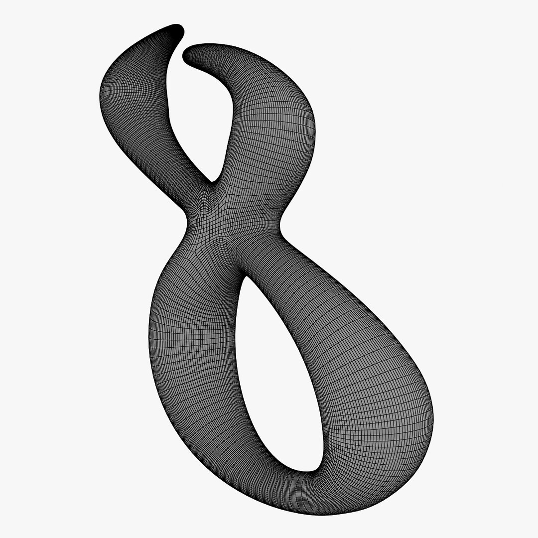 Calligraphic Digit 8 Number 3D - TurboSquid 1389341