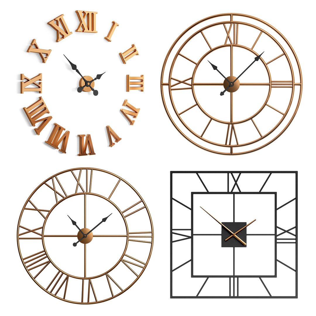 Wall Clock Set 702 Model - TurboSquid 1947692