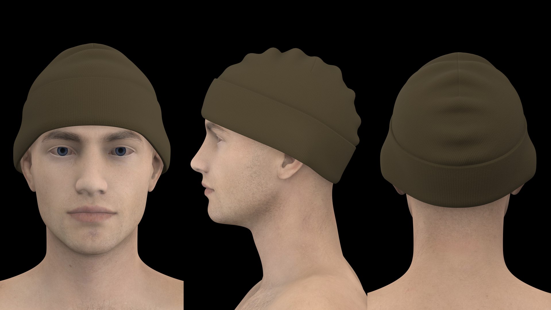 3D Model BASIC BEANIES PACK Male Genesis 8 Zpac Obj Fbx Highpoly - TurboSquid 2321587