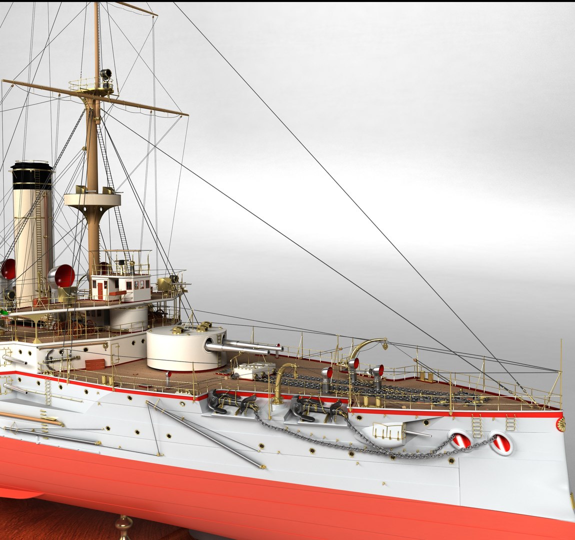 3D Armored Cruiser Asama Empire - TurboSquid 1705010