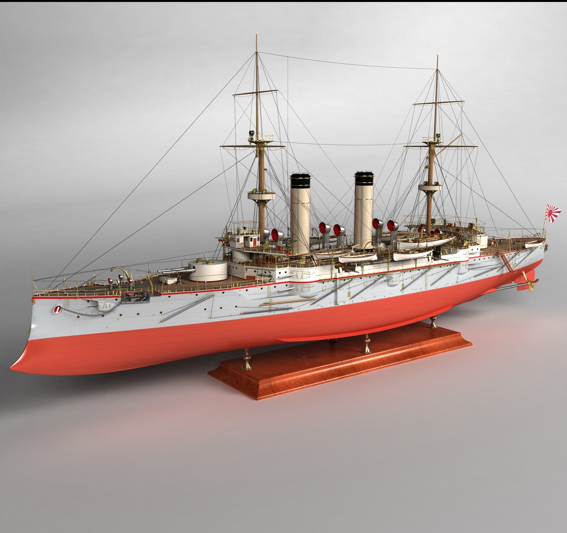 3D Armored Cruiser Asama Empire - TurboSquid 1705010