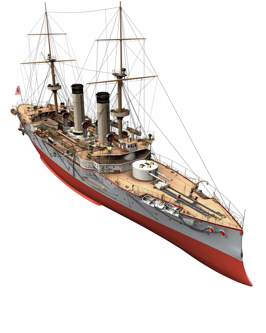 3D Armored Cruiser Asama Empire - TurboSquid 1705010