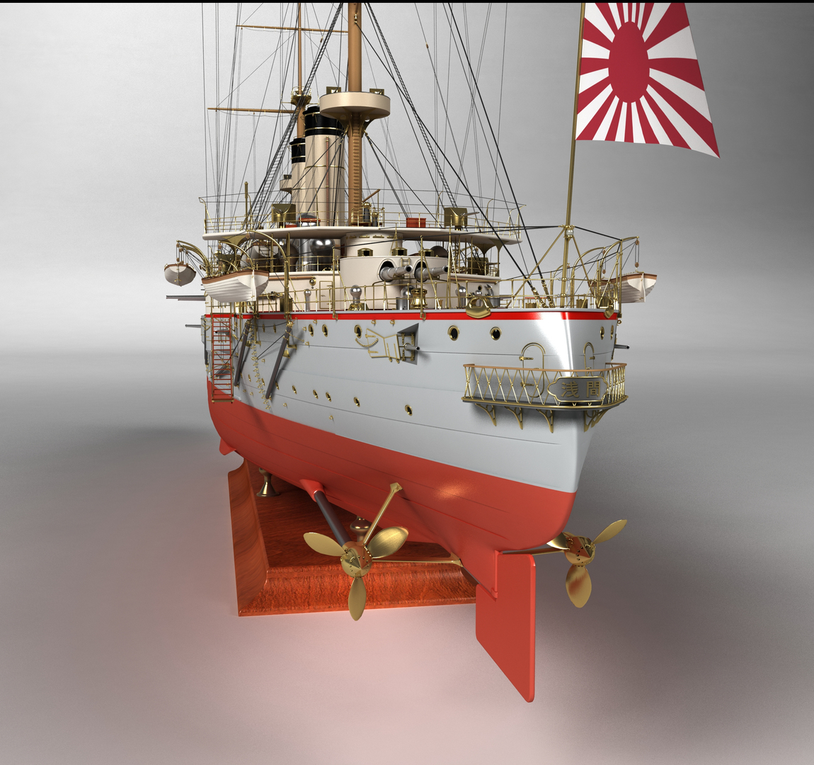 3D armored cruiser asama empire - TurboSquid 1705010
