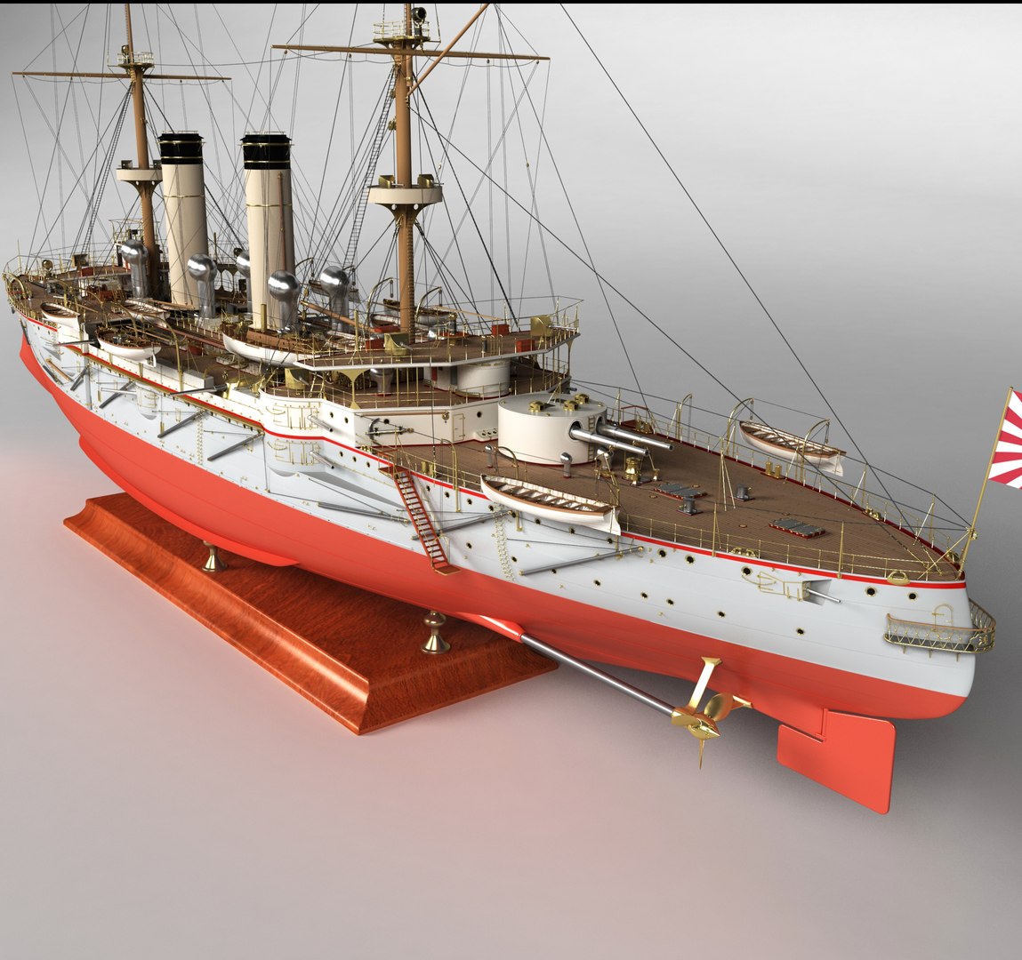 3D Armored Cruiser Asama Empire - TurboSquid 1705010