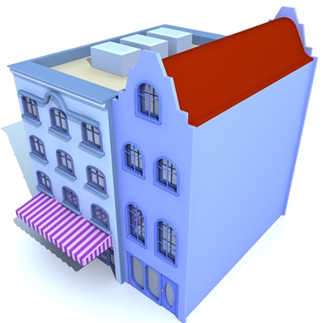 3d Cartoon Building Model