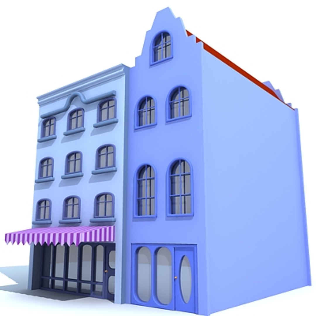 3d Cartoon Building Model