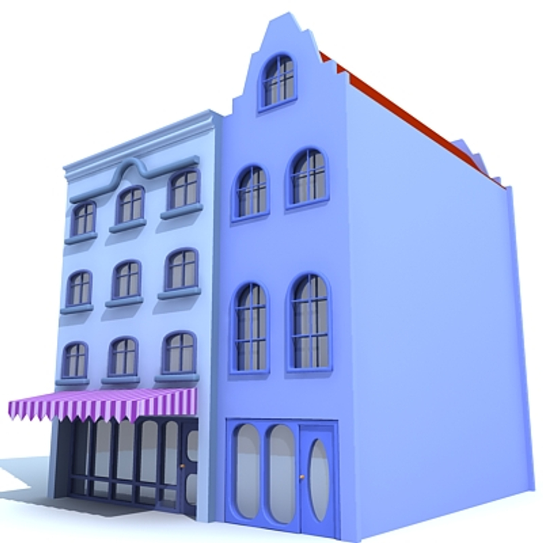 3d cartoon building model