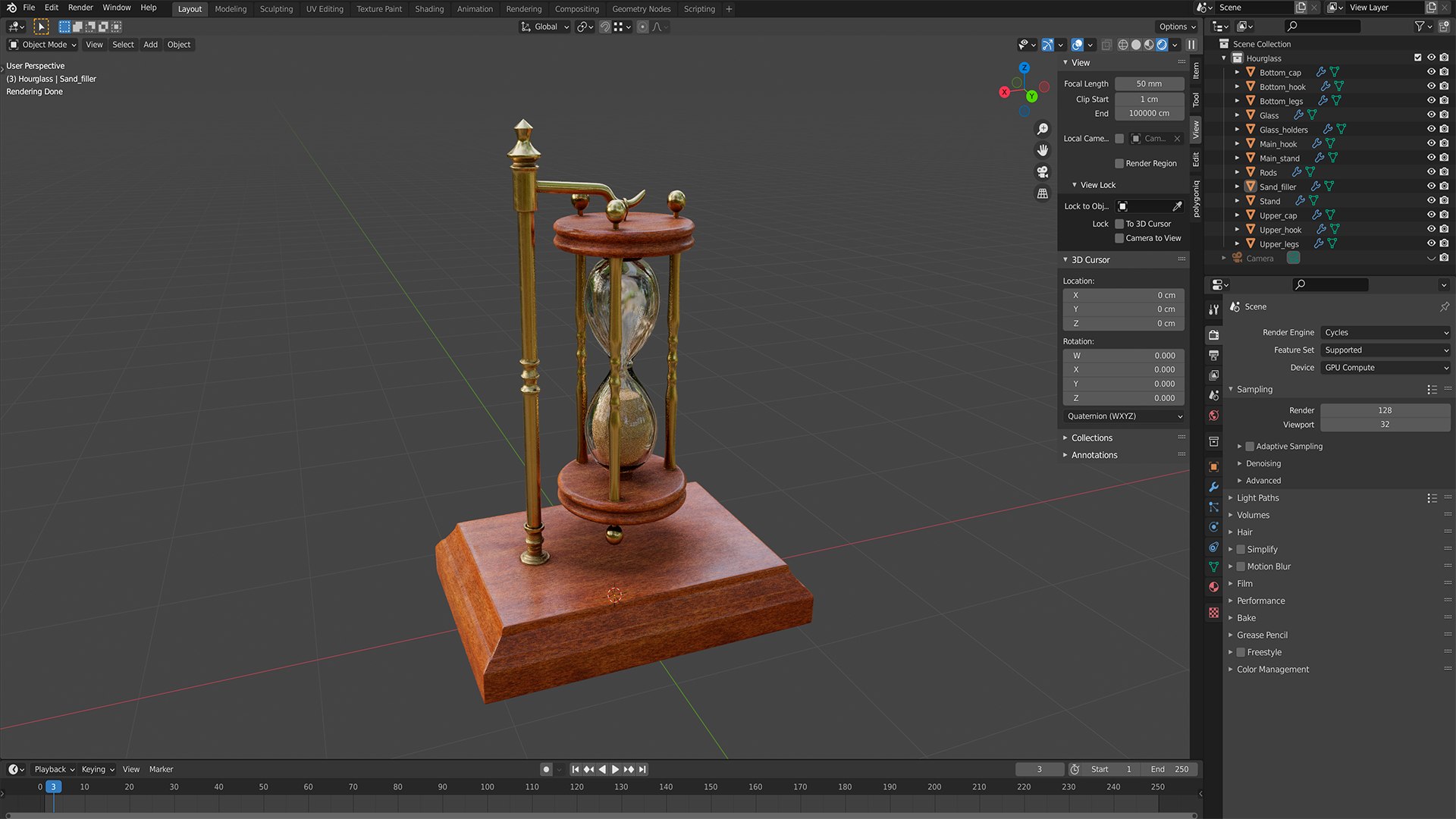 3D model Hanging hourglass - TurboSquid 1839806