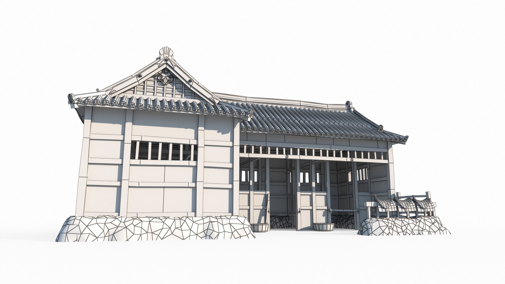 Asian ancient stables model - TurboSquid 2040241