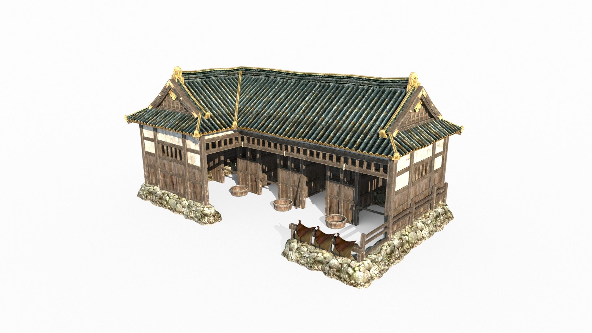 Asian ancient stables model - TurboSquid 2040241