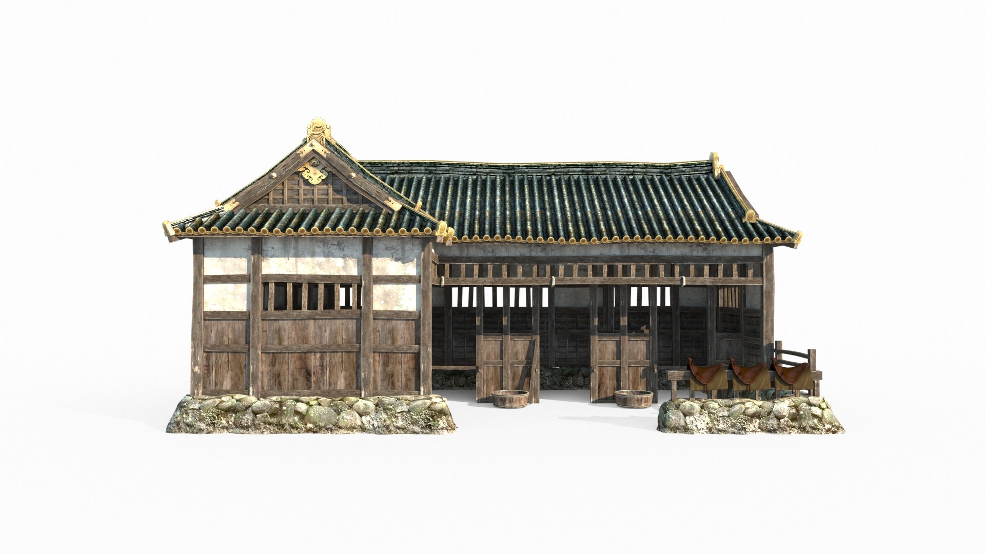 Asian ancient stables model - TurboSquid 2040241