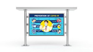 3D model Outdoor Advertising Light Box with Trash Bin - TurboSquid 1803005