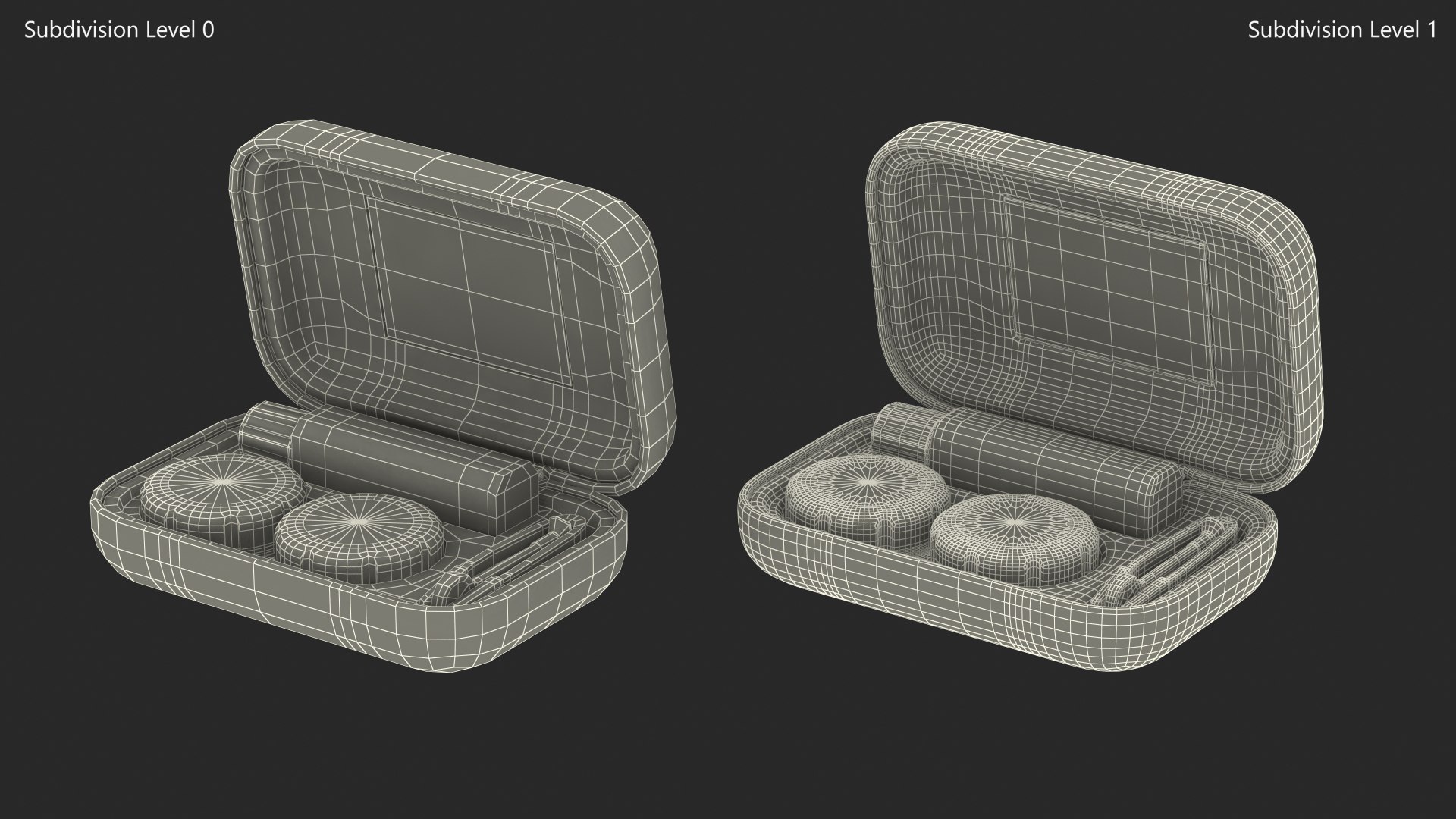 3D Travel Contact Lens Case Black - TurboSquid 2000249